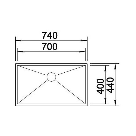 Blanco 1517249 Zerox 700-U Lavello 74x44 1 vasca senza gocciolatoio ...