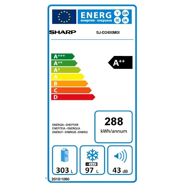 SJ-D2400M0I Sharp frigorifero doppia porta 400 litri Advanced No Frost ...